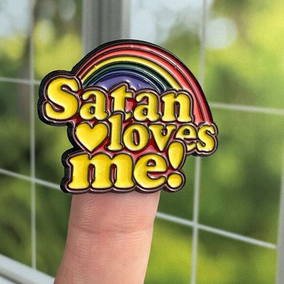 Accessories | Satan Lovesme Rainbow Enamel Pin Brooch Lapel | Poshmark